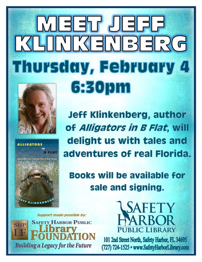Meet Author Jeff Klinkenberg at the Safety Harbor Library