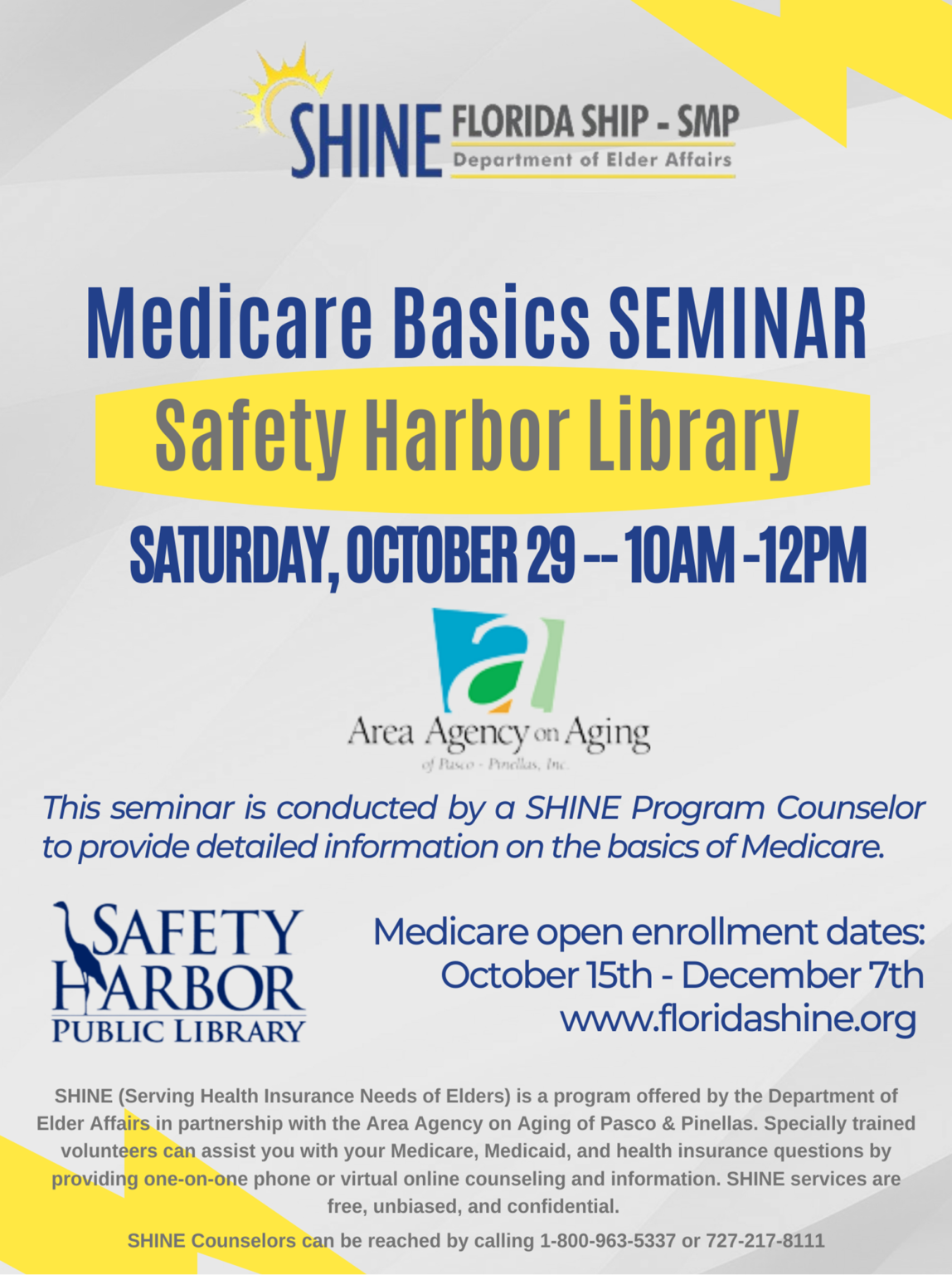 SHINE Medicare Basics - Safety Harbor Connect